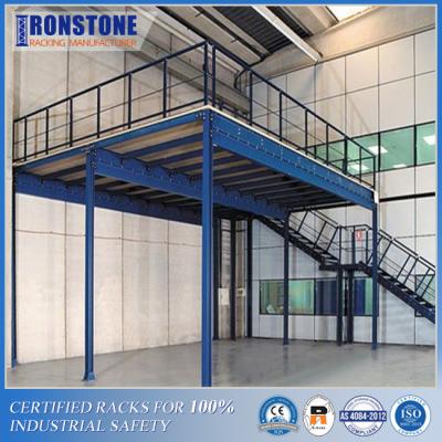 China Free-standing Industrial Steel Mezzanine with 200-800kg/m² Load Capacity and 3-4m Post Spacing for sale