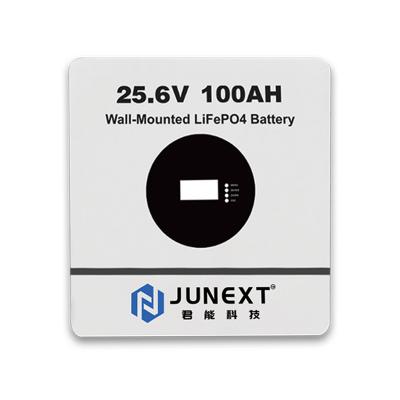 China 25.6V 100Ah Wall Mounted LiFePO4 Battery with 2.56kWh Capacity and 6000 Cycle Life for Residential Energy Storage for sale