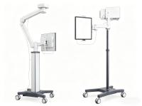 China Height Adjustable Vertical DR Bucky Stand, Heavy Duty Mobile X-ray Detector Bracket, Portable Medical X-ray Imaging Support with Lockable Wheels for sale