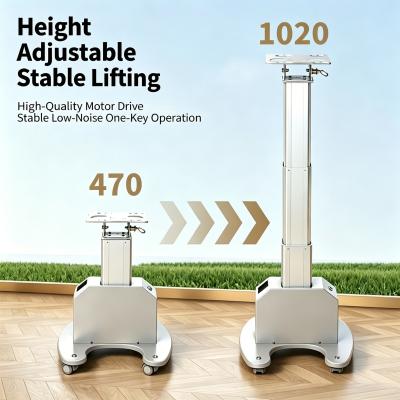 China Height Adjustable Electric Stand – Stable Silent Mobile Lifting Trolley with Heavy-Duty Steel Base for sale