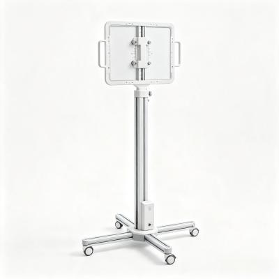 China Aluminum Portable Electric DR Bucky Stand, Hospital-Grade Vertical Electric Height Adjustable Chest X-ray Bucky Stand with Lockable Casters, Mobile Flat Panel Detector Support Stand for sale