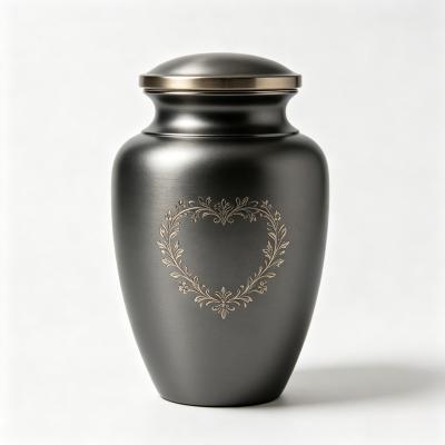 China Factory Custom Engraved Spun Aluminum Urn, Matte Dark Grey Memorial Aluminum Urn, CNC One-Piece Spinning Forming, Custom Laser Engraved Aluminum Memorial Vessel From Drawings for sale