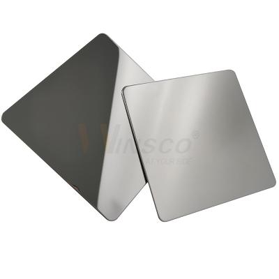 China Ornamental Super Mirror Stainless Steel Sheet 201 304 316 Grade With Silver PVD Color for sale