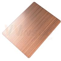 China 1500mmx3000mm Decorative Stainless Steel Sheet Hand Blackened Brushed Red Bronze for sale