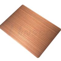 China 1500mmx3000mm Decorative Stainless Steel Sheet Hand Blackened Brushed Red Bronze for sale