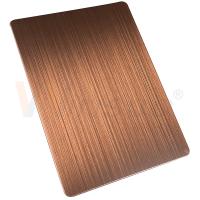 China 1500mmx3000mm Decorative Stainless Steel Sheet Hand Blackened Brushed Red Bronze for sale