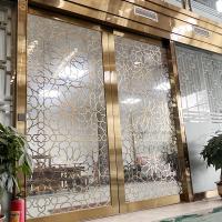 China PVD Color Stainless Steel Screen Partition Living Room Divider With Tempered Glass for sale
