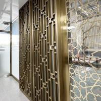 China Decorative Golden Coating Stainless Steel Room Partition For Living Room for sale