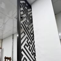 China Black Matt Finished Stainless Steel Screen Partition Room Divider Screen Modern Design for sale
