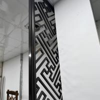 China Black Matt Finished Stainless Steel Screen Partition Room Divider Screen Modern Design for sale