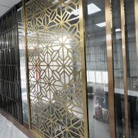 China Titanium Gold Chinese Lattice Stainless Steel Room Divider Partition 201 304 316 for sale