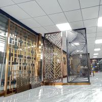 China Titanium Golde Brushed Dining Room Screen Wall Stainless Steel Art Panels 1250mm for sale