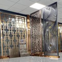 China Titanium Golde Brushed Dining Room Screen Wall Stainless Steel Art Panels 1250mm for sale