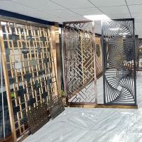 China Titanium Golde Brushed Dining Room Screen Wall Stainless Steel Art Panels 1250mm for sale