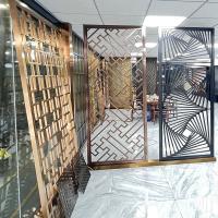 China Titanium Golde Brushed Dining Room Screen Wall Stainless Steel Art Panels 1250mm for sale