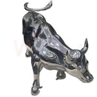 China 201 304 316 Cow Shape Sculpture Stainless Steel Metal Fabrication With 8k Mirror Surfcae for sale