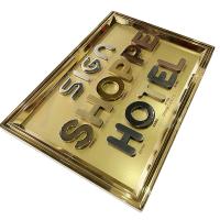 China Laser Cutting 201 304 316 Grade Stainless Steel Hotel Signage Metal Fabrication for sale
