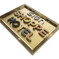 China Laser Cutting 201 304 316 Grade Stainless Steel Hotel Signage Metal Fabrication for sale
