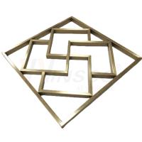 China Customized Titanium Gold Stainless Steel Metal Fabrication Geometric Abstract Wall Sculpture Art for sale