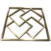 China Customized Titanium Gold Stainless Steel Metal Fabrication Geometric Abstract Wall Sculpture Art for sale