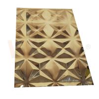 China Ornamental 5x10 Titanium Gold Mirror Embossed Finished Stainless Steel Sheet for sale