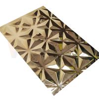 China Ornamental 5x10 Titanium Gold Mirror Embossed Finished Stainless Steel Sheet for sale