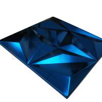 China Large Rhombus Embossed Stainless Steel Sheet Sapphire Blue Color Grade 201 304 316 for sale