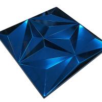 China Large Rhombus Embossed Stainless Steel Sheet Sapphire Blue Color Grade 201 304 316 for sale