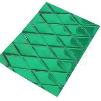 China 1mm Jade Green PVD Small Diamond Embossed Stainless Steel Sheet for Decorative Wall Panels for sale