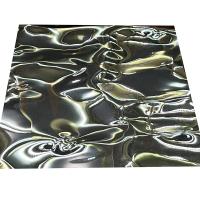 China Black Titanium Embossed Stainless Steel Sheet Color Mirror Large Size Water Ripple for sale