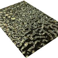 China Middle Size Embossed Stainless Steel Sheet Water Ripple 8K Titanium Gold Mirrored for sale