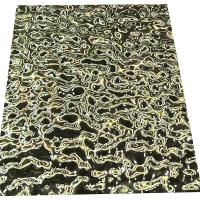 China Middle Size Embossed Stainless Steel Sheet Water Ripple 8K Titanium Gold Mirrored for sale