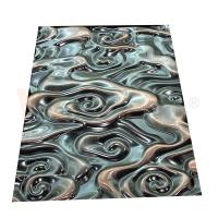 China SS 201 304 316 Embossed Stainless Steel Sheet Large Size Water Ripple Bronze Color Mirror for sale