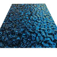 China Sapphire Blue Color Embossed Stainless Steel Decorative Sheet With Water Ripple Surface for sale