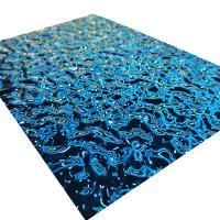 China Sapphire Blue Color Embossed Stainless Steel Decorative Sheet With Water Ripple Surface for sale
