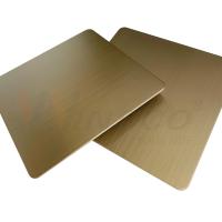China Brushed Hairline Stainless Steel Sheet 5x10ft AISI 201 304 316 Champagne Gold for sale