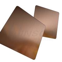 China Anti Finger Copper Color Hairline Finish Stainless Steel Sheet For Panel Ornamental for sale