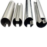 China 201 304 316 Stainless Steel Single & Double Groove Slotted Tube, Round Square Rectangular Oval Inox Special Shaped Welded Pipe for sale