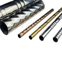 China SUS201 304 316 Inox Pattern Embossed Stainless Steel Decorative Tube 0.5-1.5mm Various Shapes Threaded Pipe For Stair Handrail for sale