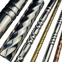 China SUS201 304 316 Inox Pattern Embossed Stainless Steel Decorative Tube 0.5-1.5mm Various Shapes Threaded Pipe For Stair Handrail for sale