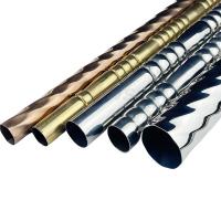 China Ss Threaded 0.3mm Decorative Stainless Steel Tube Pipe Various Shapes Inox 201 304 316 Pattern Embossed for sale