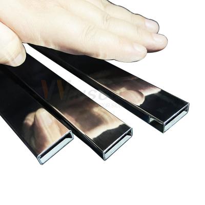 China TP201/304/316 Inox Flat Pipe 0.4mm-2.0mm Thickness Stainless Steel Rectangular Tube 30mmx10mm for sale
