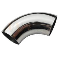 China AISI 201 304 316 Mirror Satin  Inox Pipe Connector 1 1/2'' 38.1mm OD  Stainless Steel Railing Elbow 98mm 120mm Arc for sale