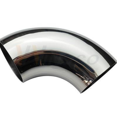 China AISI 201 304 316 Mirror Satin 76.2mm 3 Inch OD Stainless Steel Handrail Elbow 1.2mm-2.0mm Thick for sale