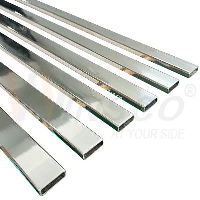 China SUS 304 8K Mirror Surface PVD Color Inox Rectangular Tube 30mmx10mm Size 1.2mm 1.5mm Thick Stainless Steel Bathroom Pipe for sale
