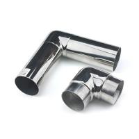 China Mirror Polished Stainless Steel 90 Degree Handrail Elbow Connector for Round Tubes for sale