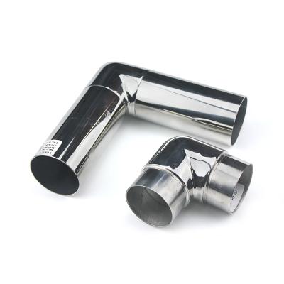 China Mirror Polished Stainless Steel 90 Degree Handrail Elbow Connector for Round Tubes for sale