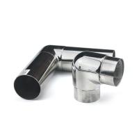 China Mirror Polished Stainless Steel 90 Degree Handrail Elbow Connector for Round Tubes for sale