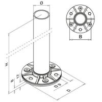 China 304 316 Stainless Steel Base Flange, Round Square Base Plate for Stair Balustrade Handrail Post Mounting for sale