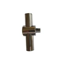 China 304 316 Stainless Steel Cross Bar Holder for Round Railing Tubes, Blind Hole and Through Hole for sale